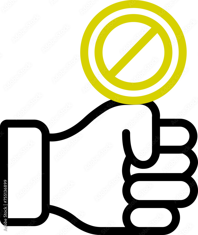 Hand stop Society stereotype icon in line style. isolated on ...