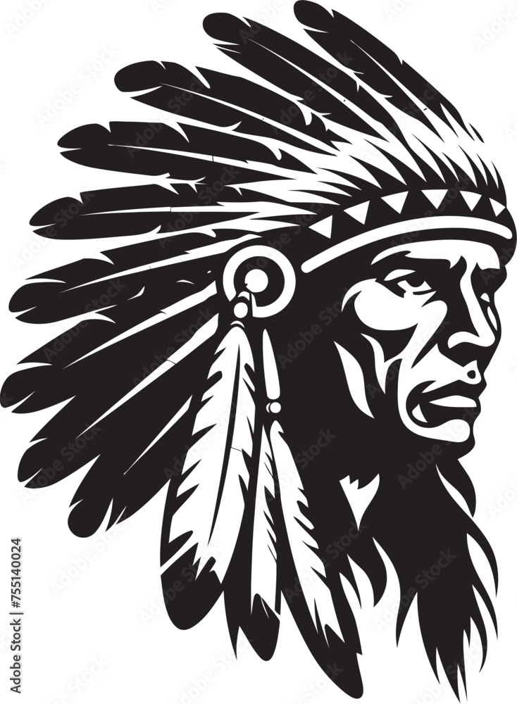 Brave Defender Tribal Emblem Symbol Silent Majesty Apache Logo Symbolic ...