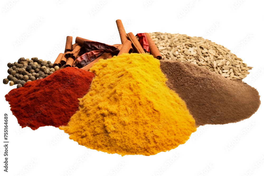 Group of Various spices PNG or Food seasoning spices isolated on a ...