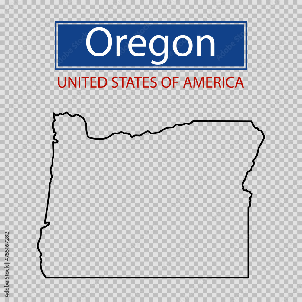 Oregon state outline map, United States of America line icon, map ...