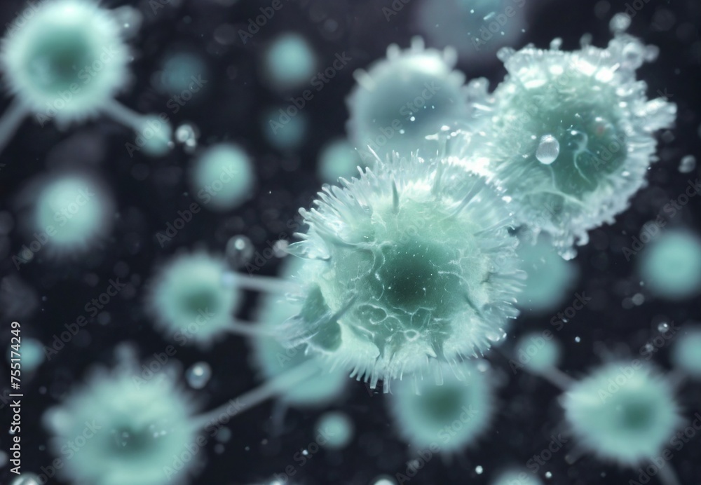 Microscopic view of virus-like particles, conceptual image for Disease ...