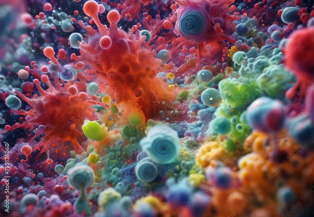Microscopic view of potential pathogens, representing the ongoing ...