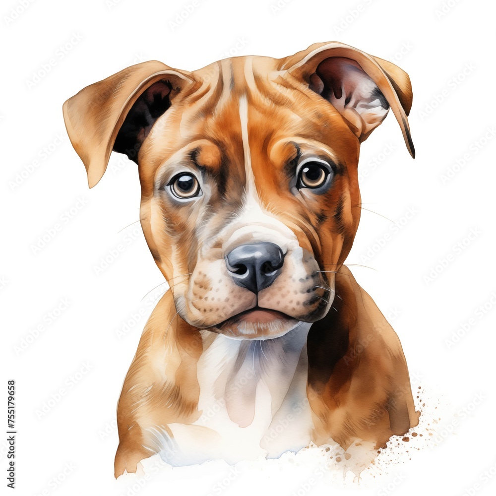 American staffordshire terrier, amstaff dog. Puppy dog clipart ...