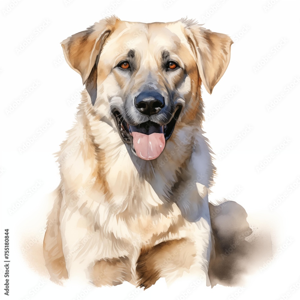 Kangal dog. Anatolian shepherd dog. Kangal shepherd clipart. Watercolor ...