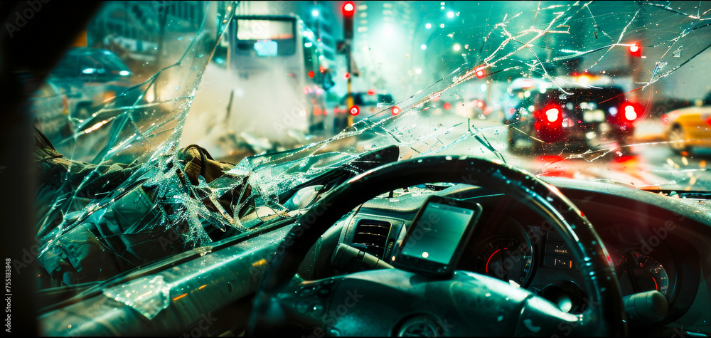 Consequences of Smartphone Use in Traffic Accidents. Hand clutching ...