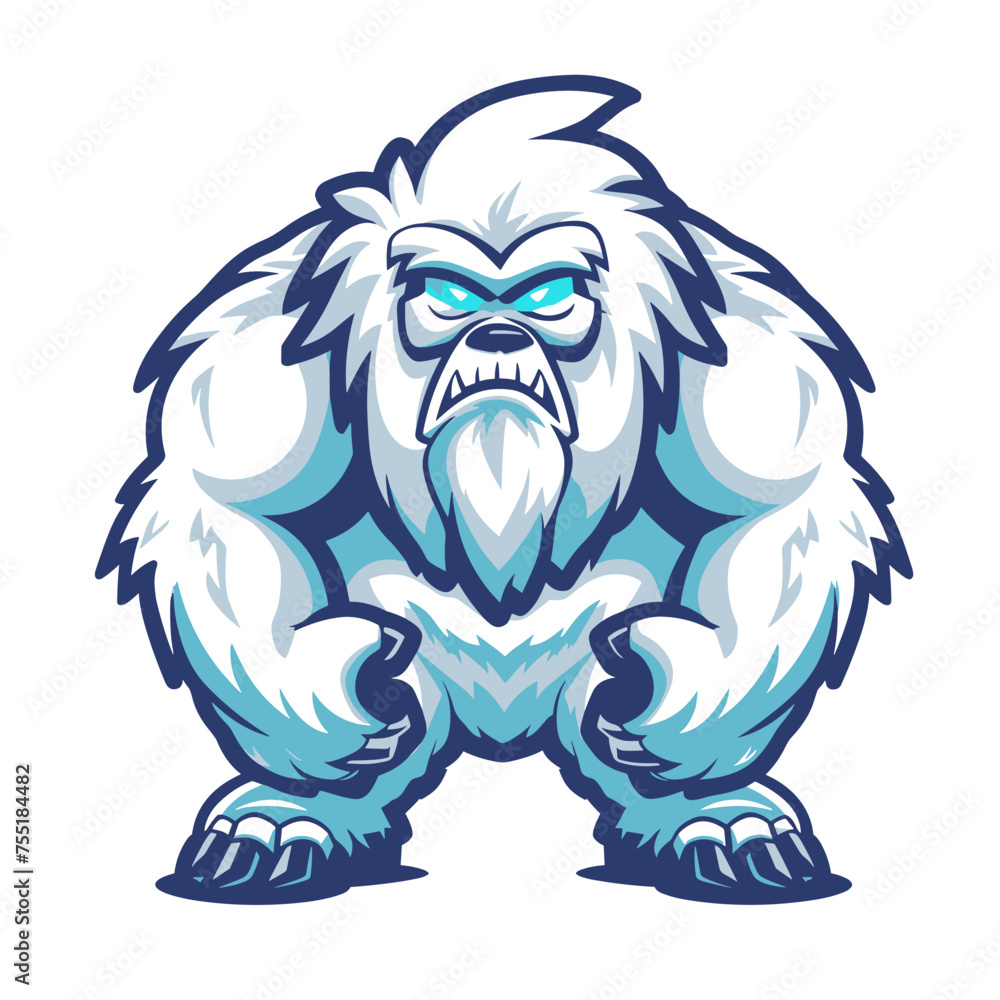 Vector esports logotype yeti on white background, logo yeti, icon yeti ...