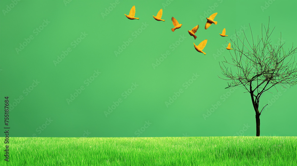 Ilustração vetorial com linhas e formas representando a natureza e ...