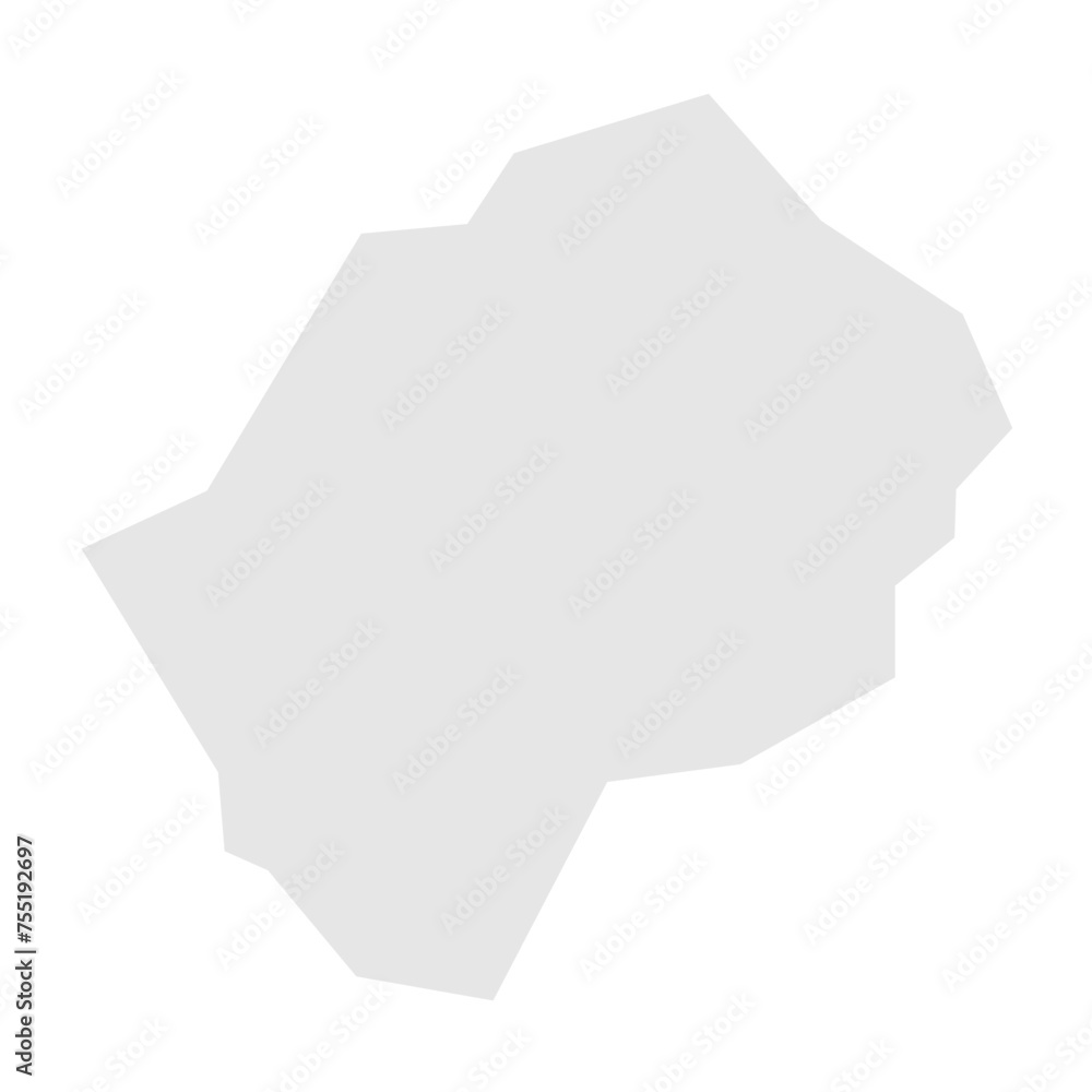 Lesotho country simplified map. Light grey silhouette with sharp ...