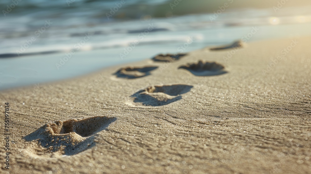 Tracing footprints in the sand, from firm to slight, showcases reducing ...