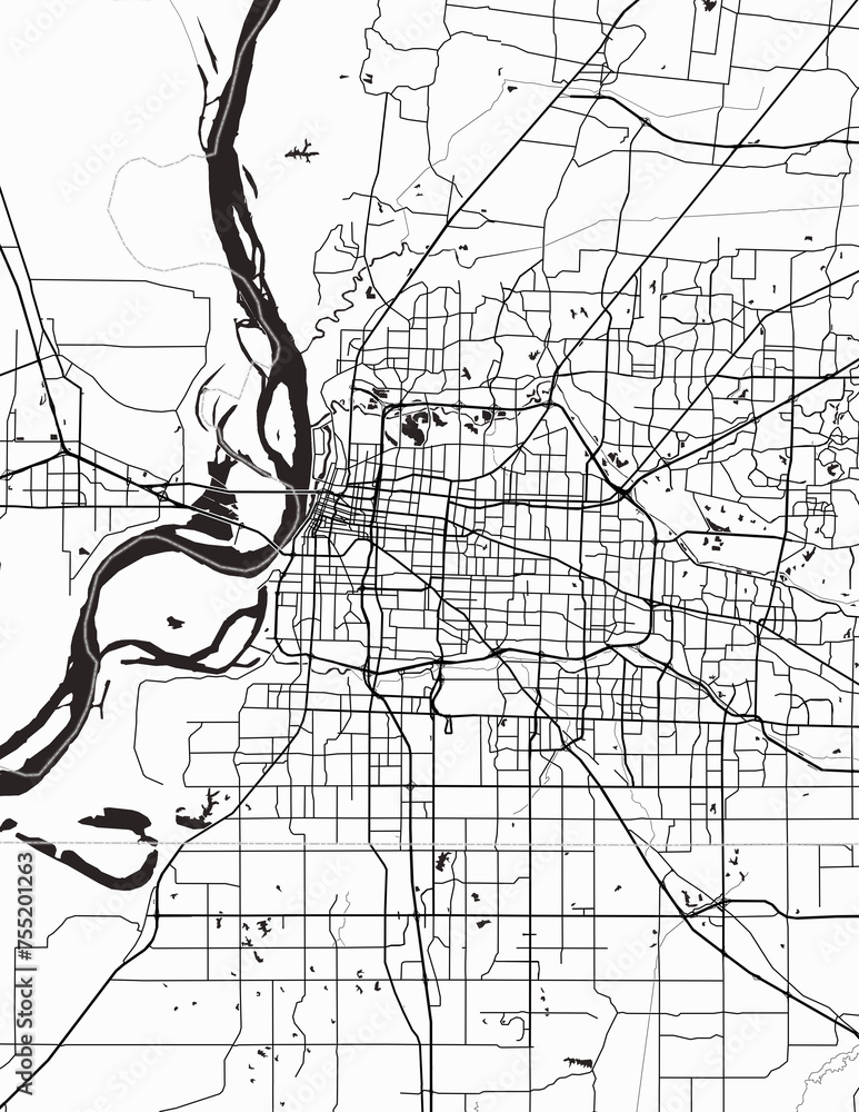 Detailed city map of Memphis-Tennessee with infrastructure in a ...