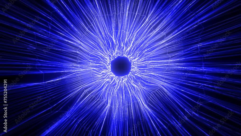 Blue energy magical hi-tech digital tunnel frame made of futuristic ...