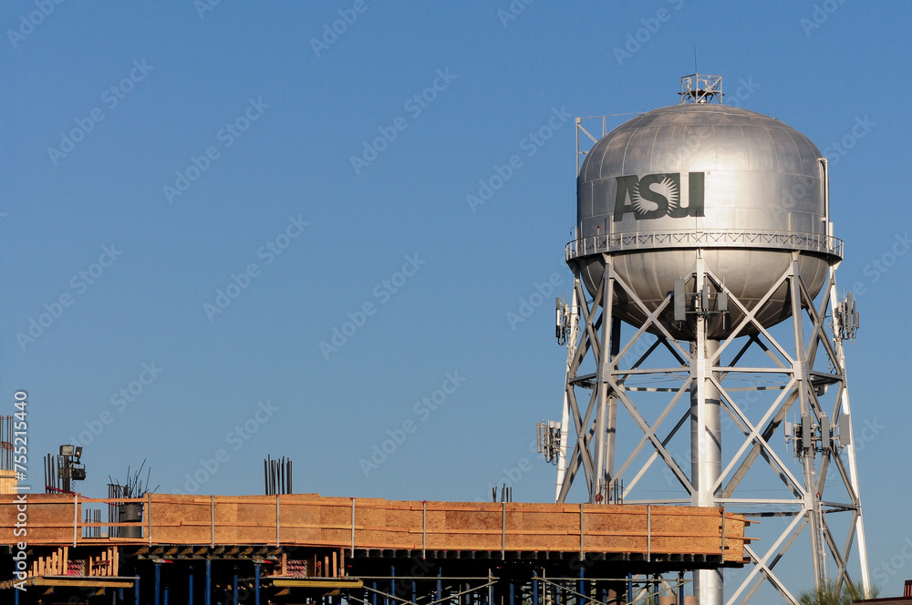 Water tower at Arizona State University’s Polytechnic campus in Mesa ...