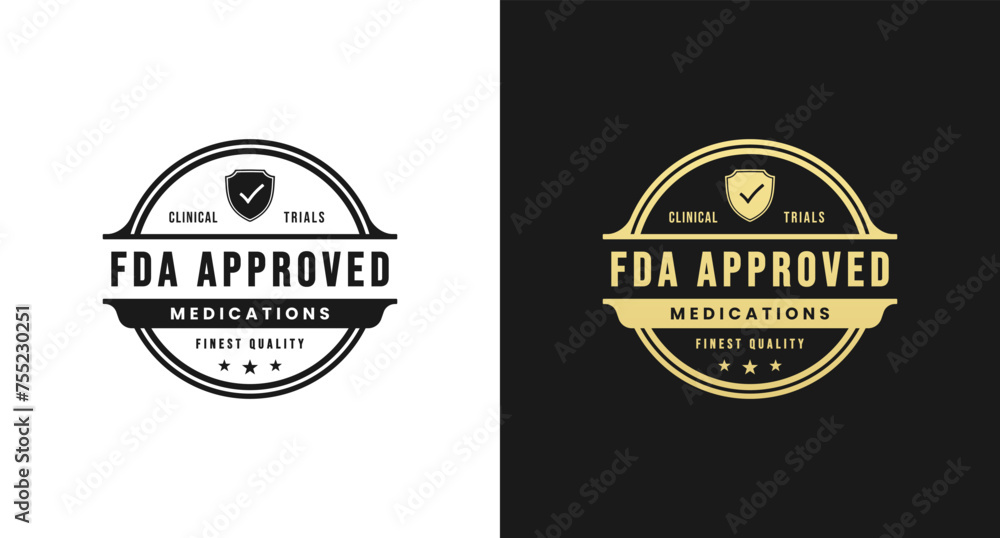 Vetor de FDA Approved Label or FDA Approved Sign vector isolated. Best ...