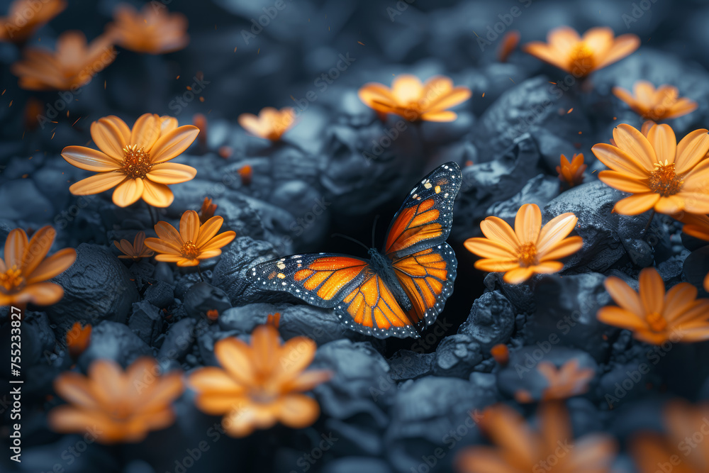 A colorless cocoon giving way to the emergence of a brilliantly colored ...