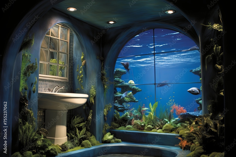 Dolphin Themed Accessories and Underwater Scene Tiles for a Serene ...