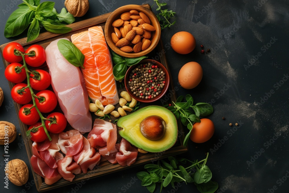 Sources of healthy proteins, omega 3, omega 6 fats, vitamins and ...