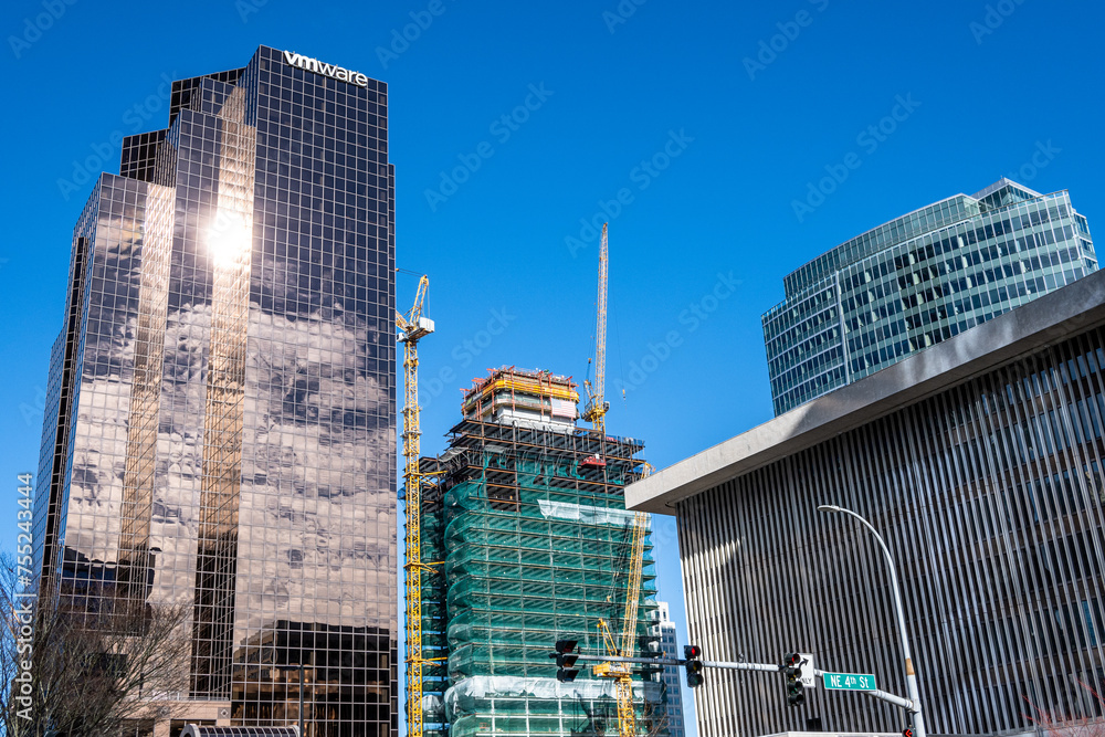 BELLEVUE, WA – FEB 16, 2024: VMWare modern office building with new ...