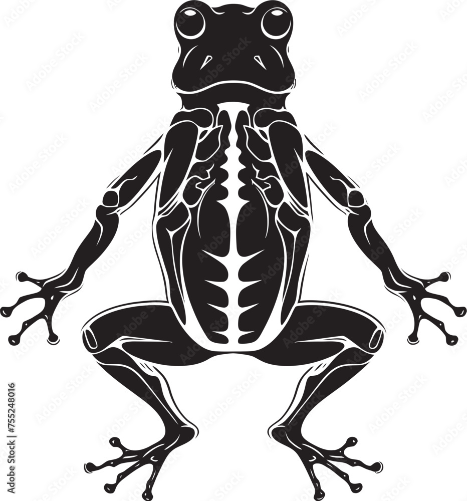 Bony Bog Frog Skeleton Vector Logo Icon Phantom Pond Dweller Skeletal ...