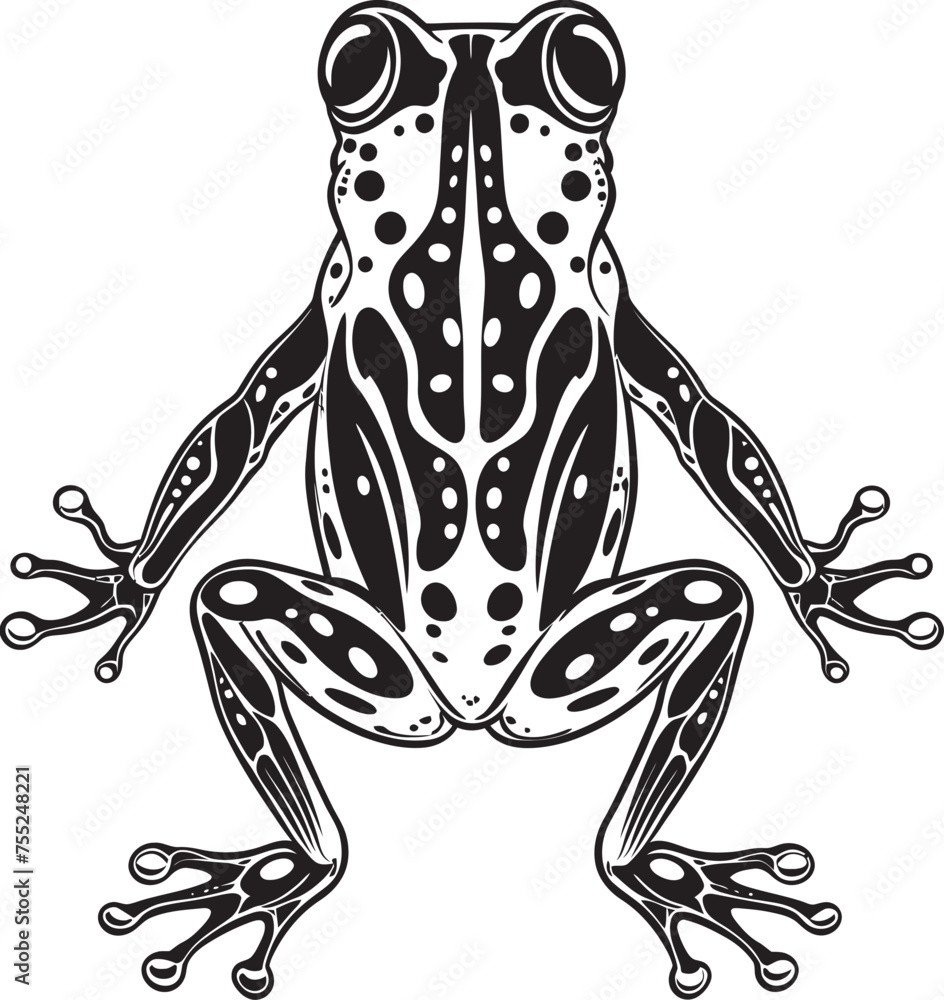 Eerie Exoskeleton Skeleton Frog Logo Design in Vector Spectral Symphony ...