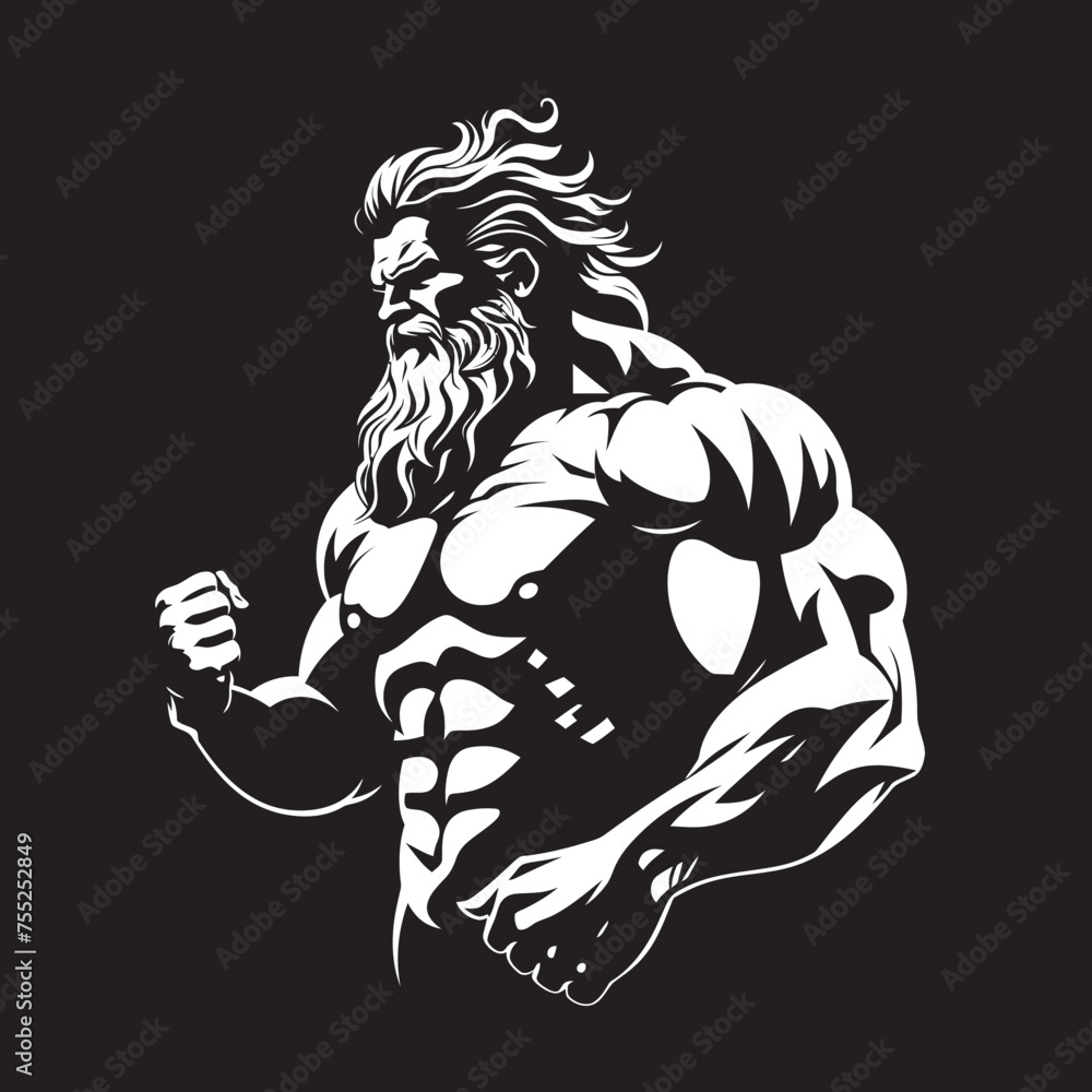 Olympus Vigor Zeus God Gyming Emblem Vector Thunder God Fitness Gym ...