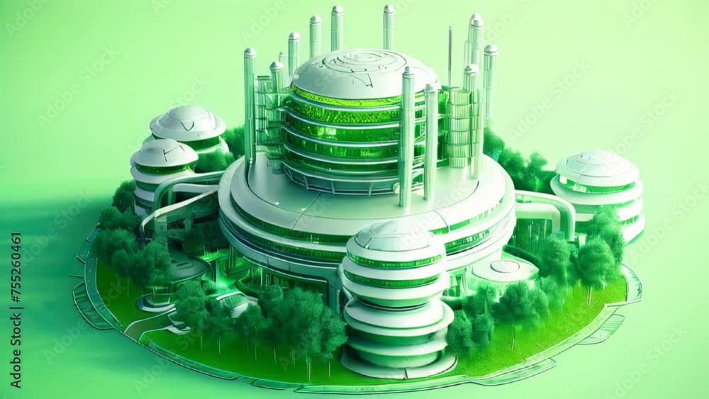 futuristic bioenergy power plant, harnessing nature's potential, it ...