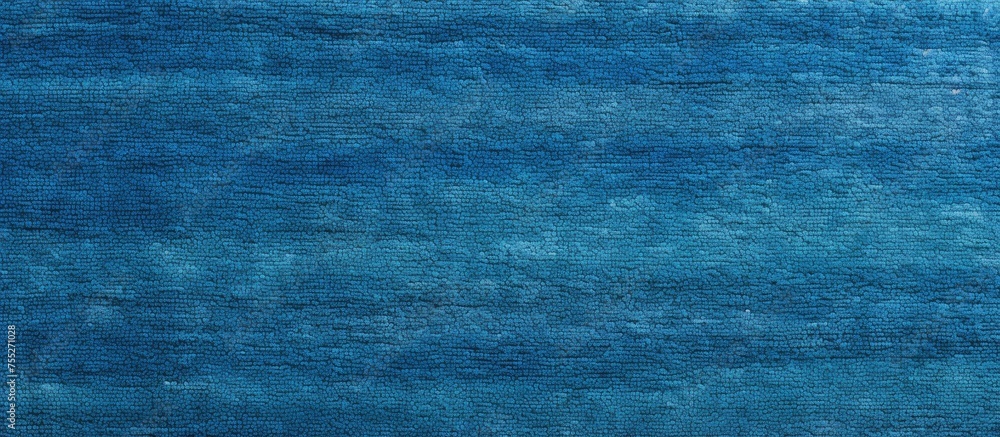 A blue rug is displayed against a simple white backdrop. The rugs ...