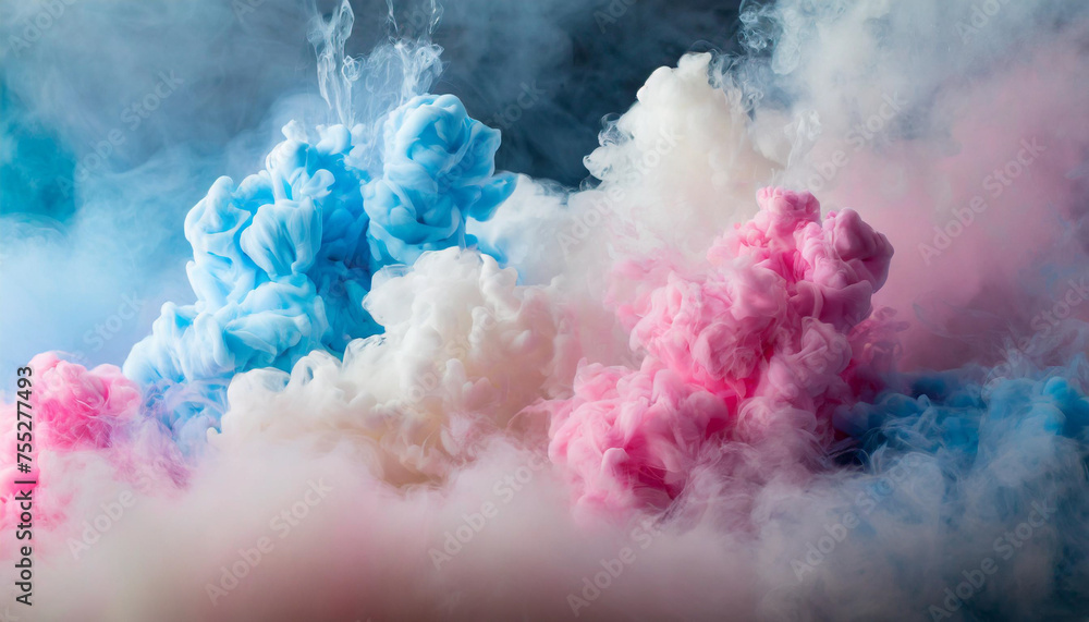 Background image of groups of pink, blue, and white colors of puffy ...