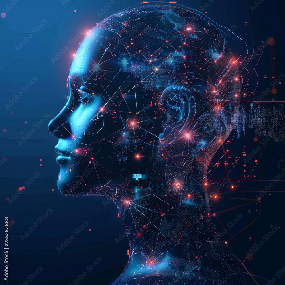 Female Profile Overlaid With Neural Connections A Visual Metaphor Of The Brain S Neural