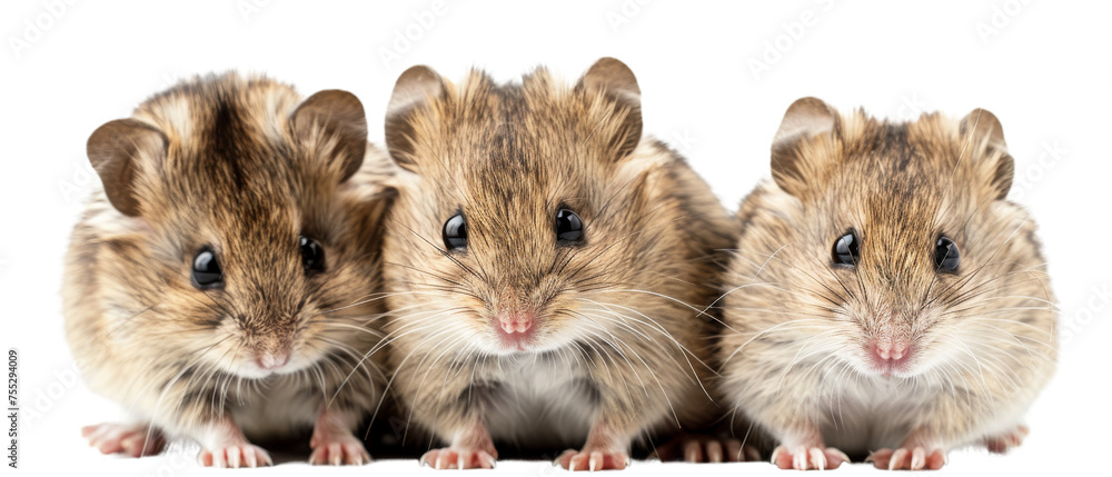 Foto de The image features three adorable mice lined up next to each ...