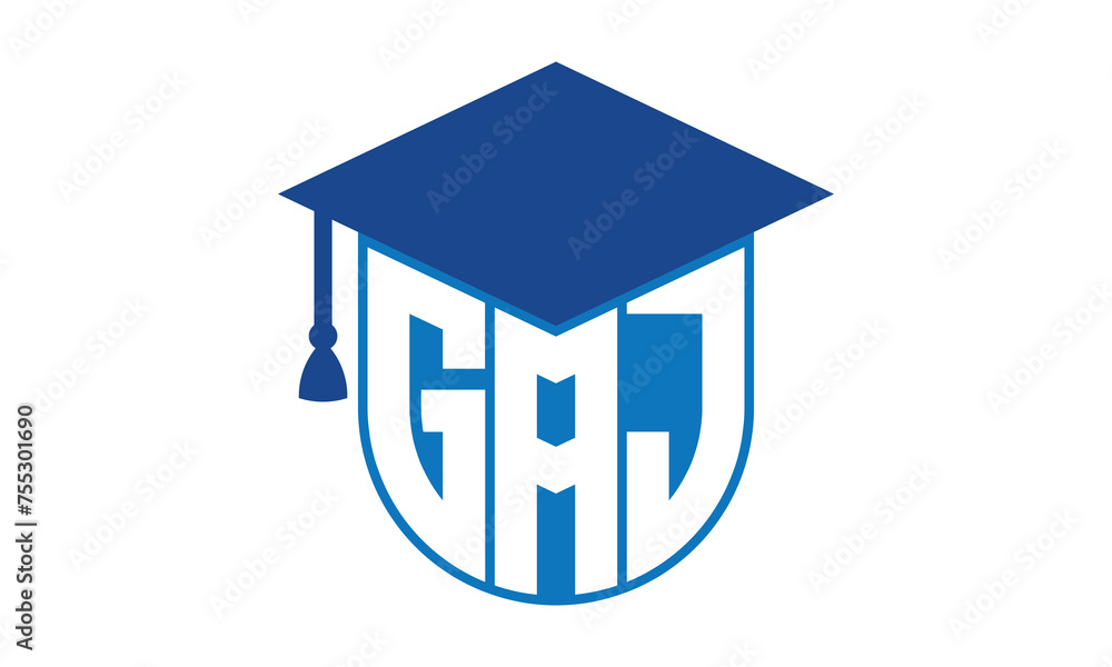 GAJ initial letter academic logo design vector template. school college ...