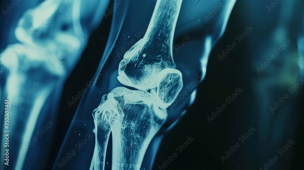 A film x-ray of the left knee lateral view showed the kneecap (patella ...