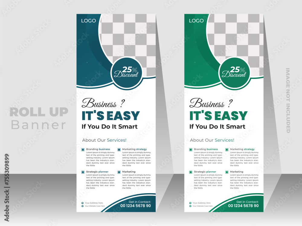 Modern creative corporate business standee x rollup pullup signage ...