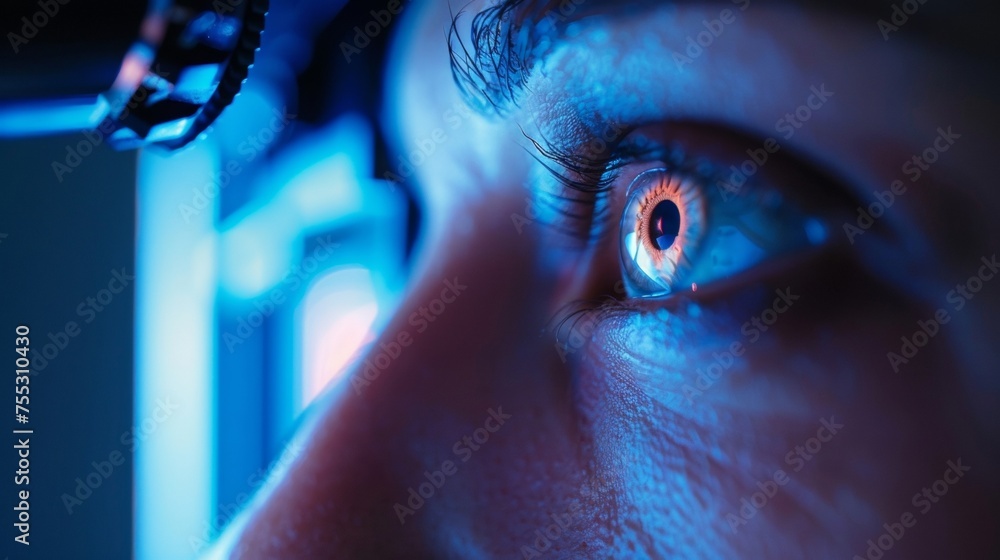 Using a sophisticated retinal imaging machine an eye care professional ...