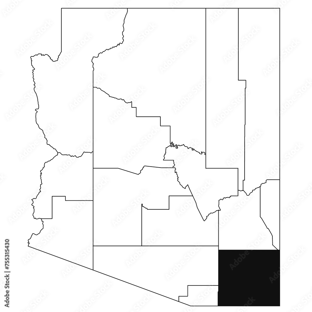 Map of cochise County in Arizona state on white background. single ...