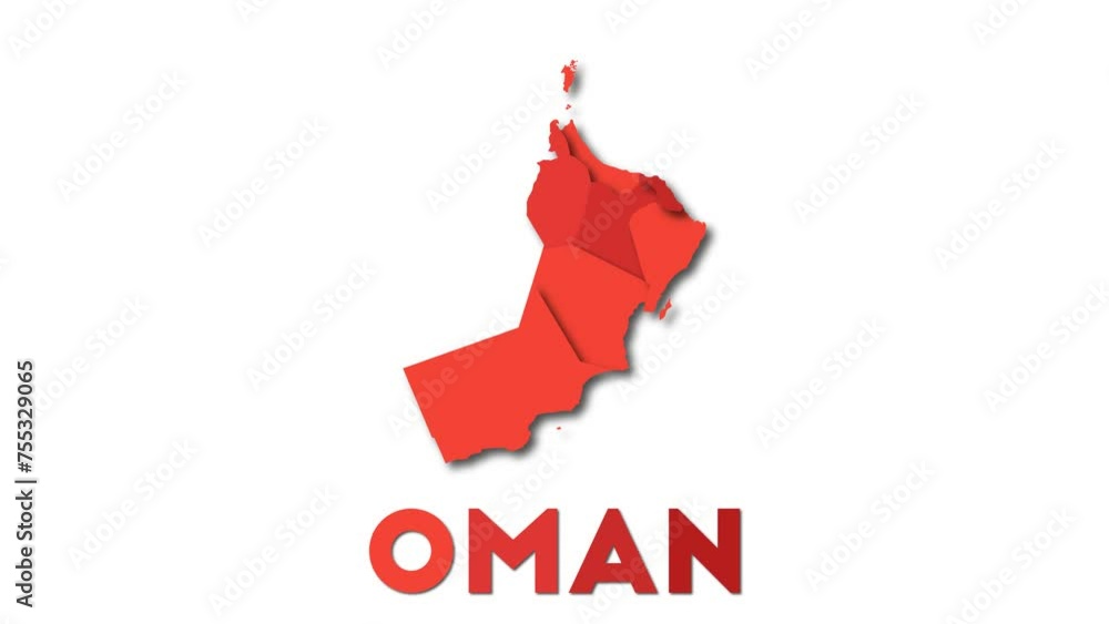 Oman map showing regions. Animated country map with title. 4k ...
