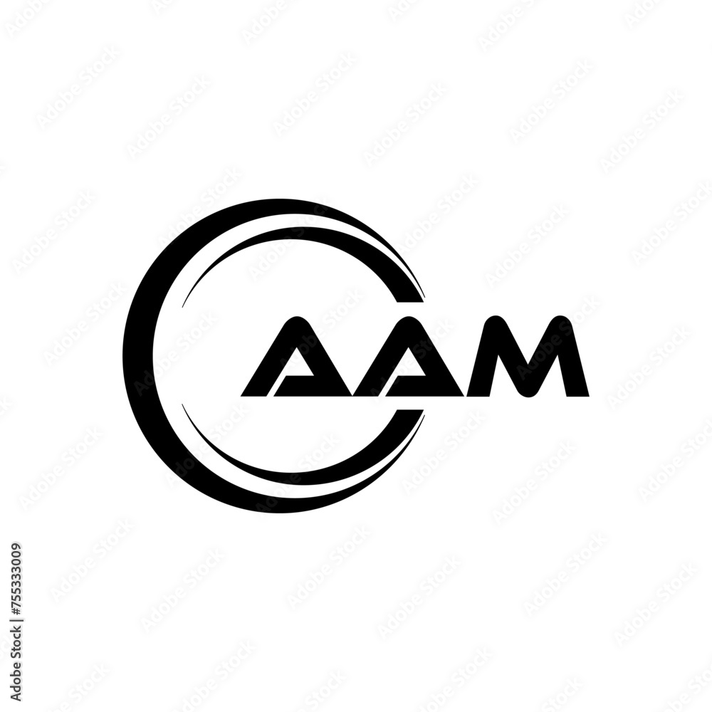 AAM letter logo design in illustration. Vector logo, calligraphy ...