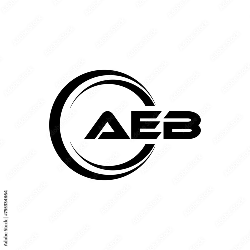 AEB letter logo design in illustration. Vector logo, calligraphy ...