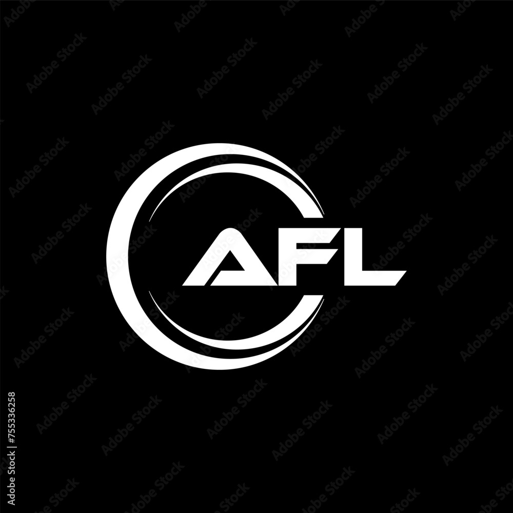 AFL letter logo design in illustration. Vector logo, calligraphy ...