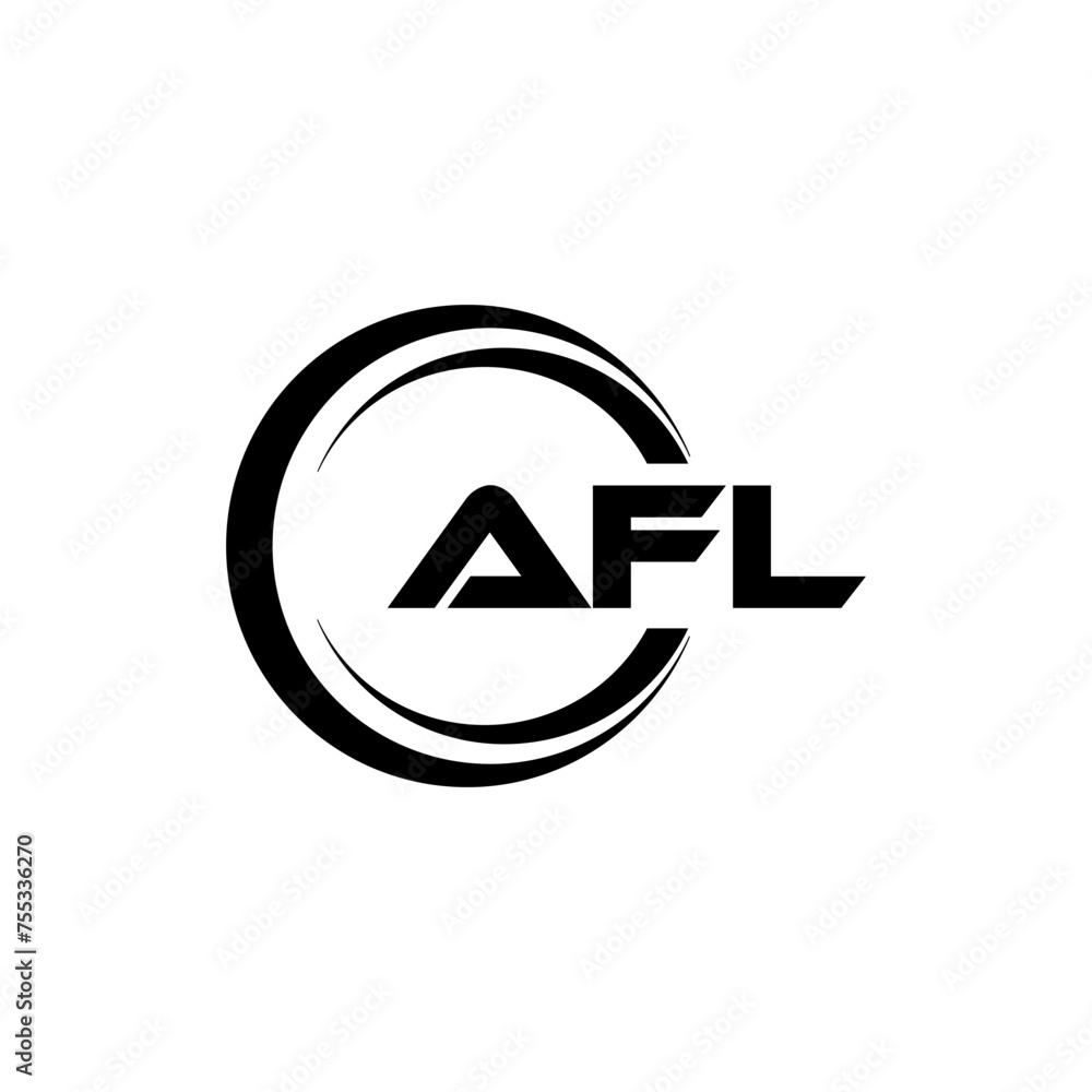 AFL letter logo design in illustration. Vector logo, calligraphy ...
