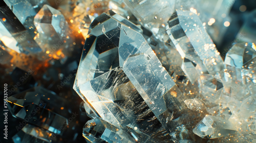 A magnified image of a crystal with the words Harnessing the Earths ... A magnified image of a crystal with the words Harnessing the Earths ...