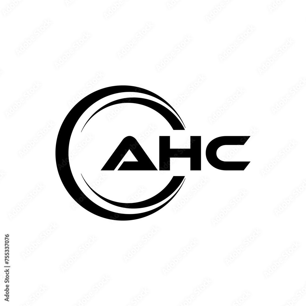 AHC letter logo design in illustration. Vector logo, calligraphy ...