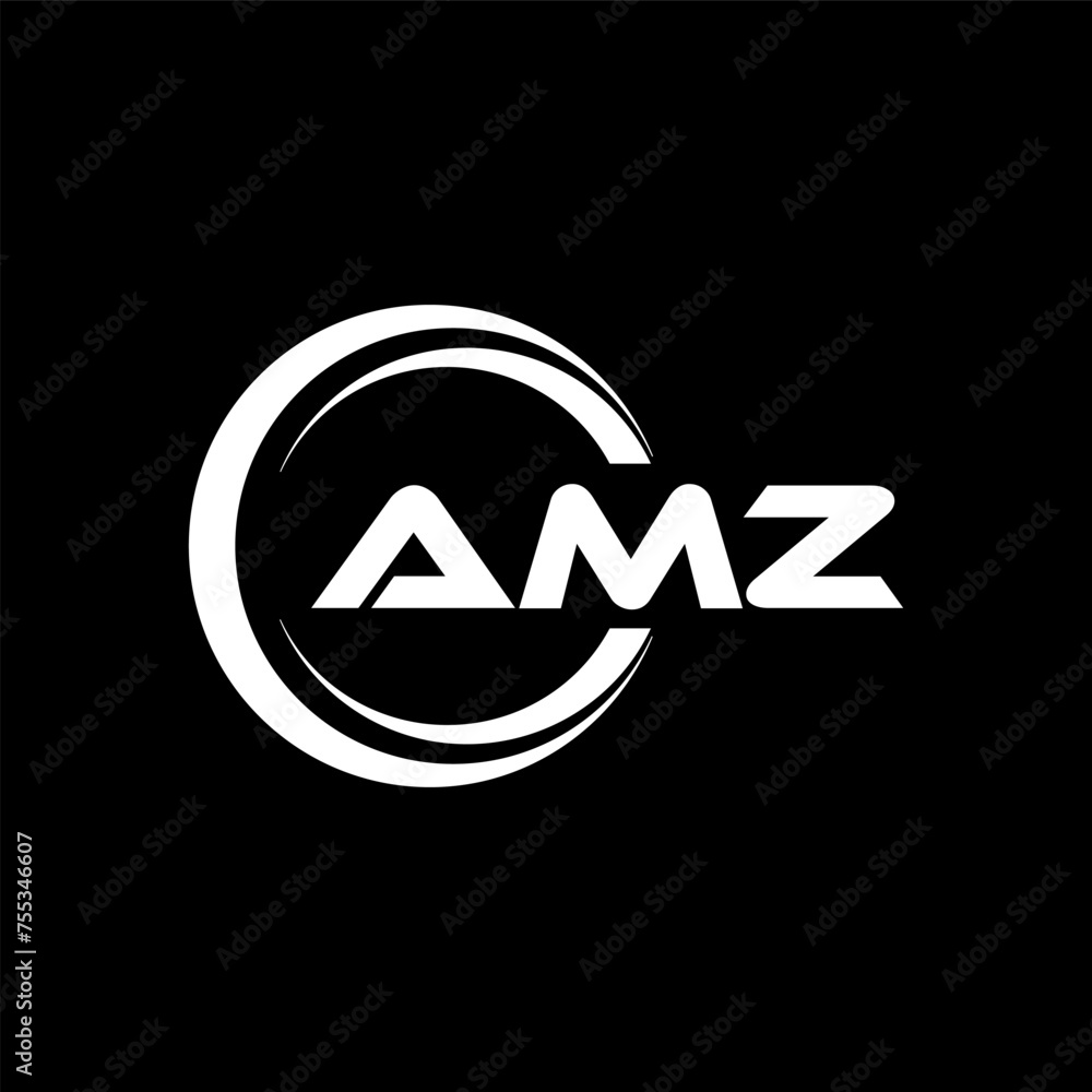 AMZ letter logo design in illustration. Vector logo, calligraphy ...
