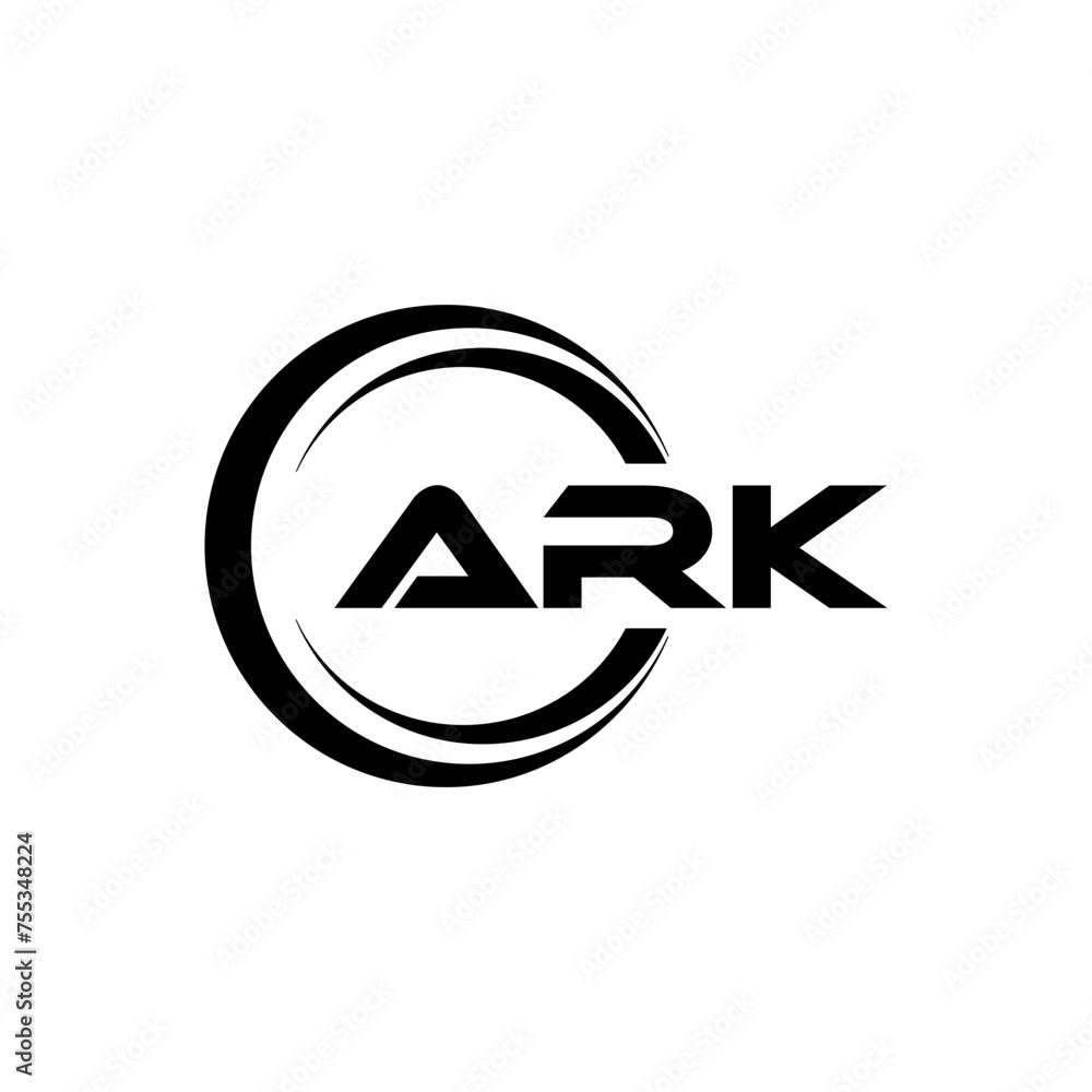 ARK letter logo design in illustration. Vector logo, calligraphy ...