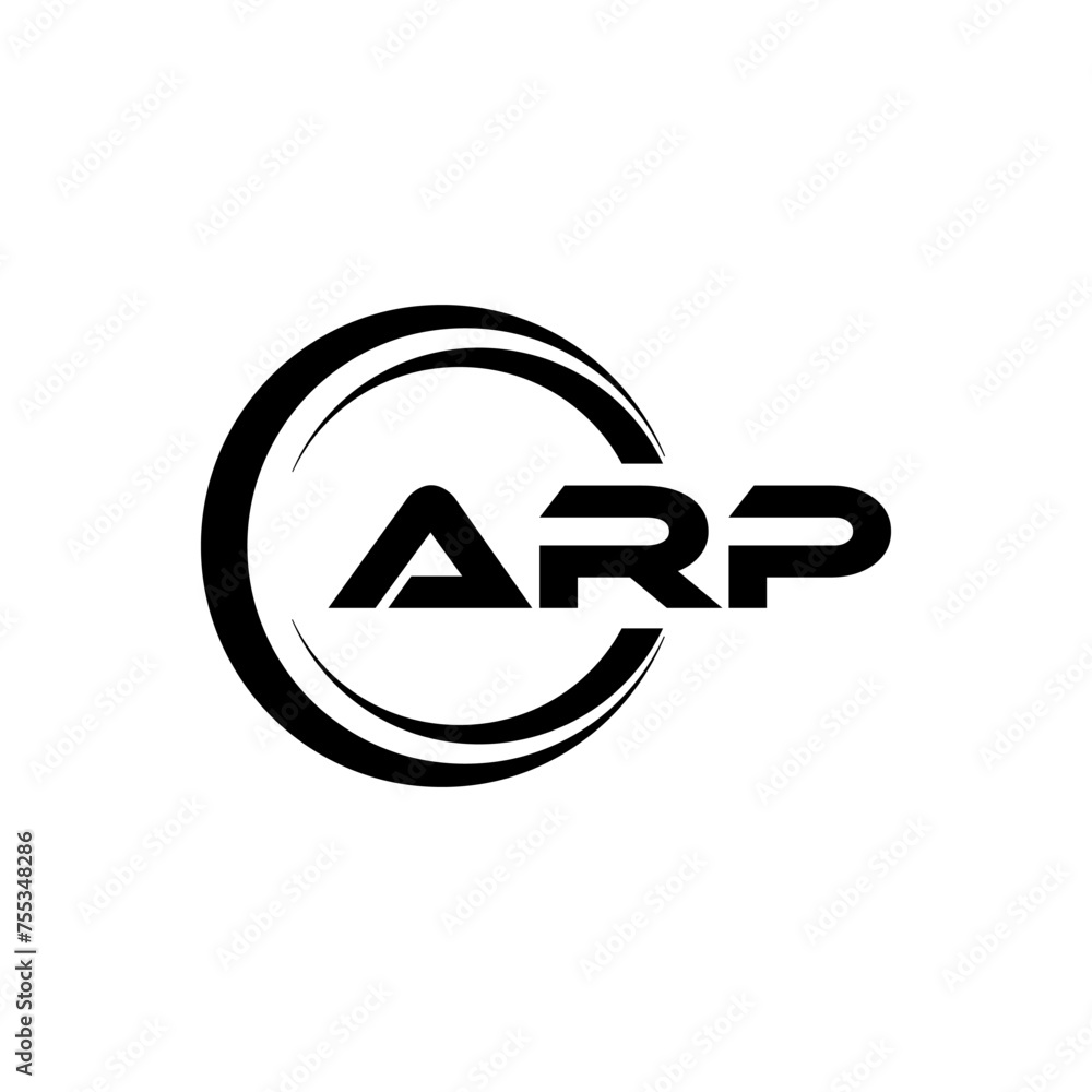 ARP letter logo design in illustration. Vector logo, calligraphy ...