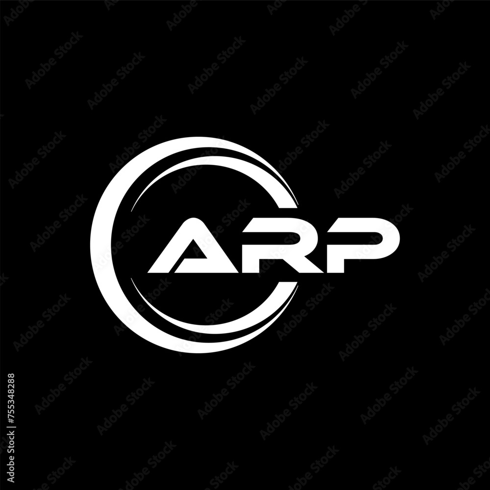 ARP letter logo design in illustration. Vector logo, calligraphy ...