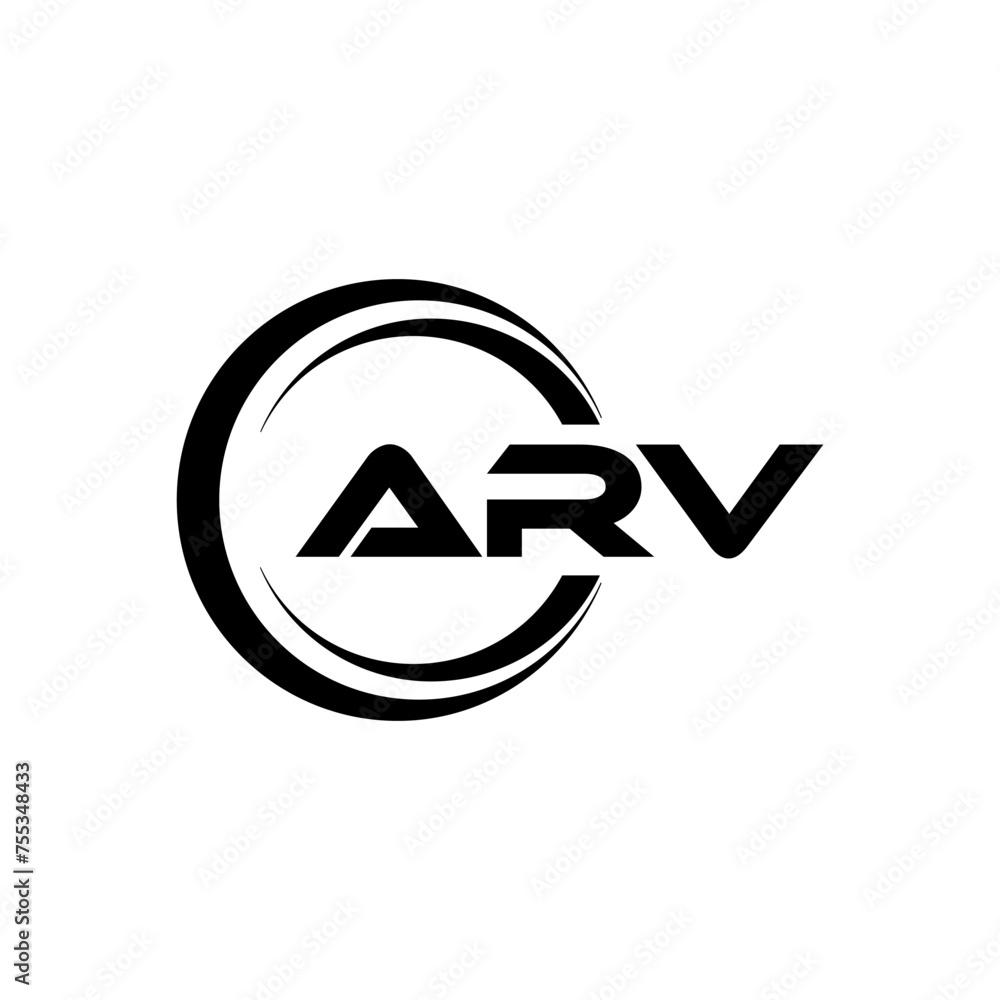 ARV letter logo design in illustration. Vector logo, calligraphy ...