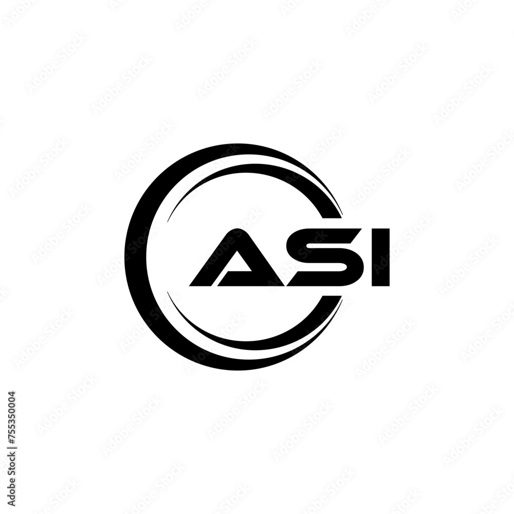 ASI letter logo design in illustration. Vector logo, calligraphy ...