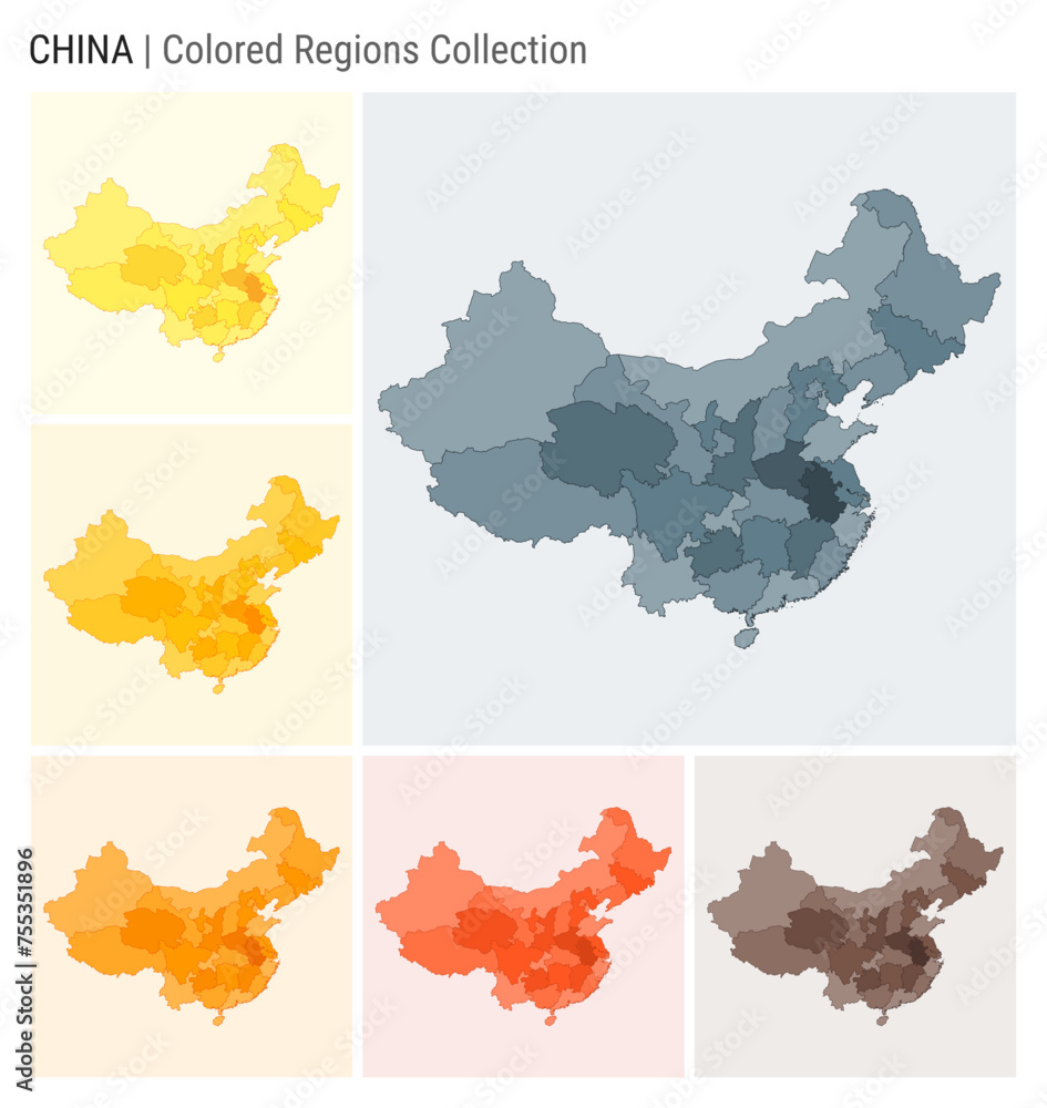 Poster China map collection – Wall Art | UkPosters