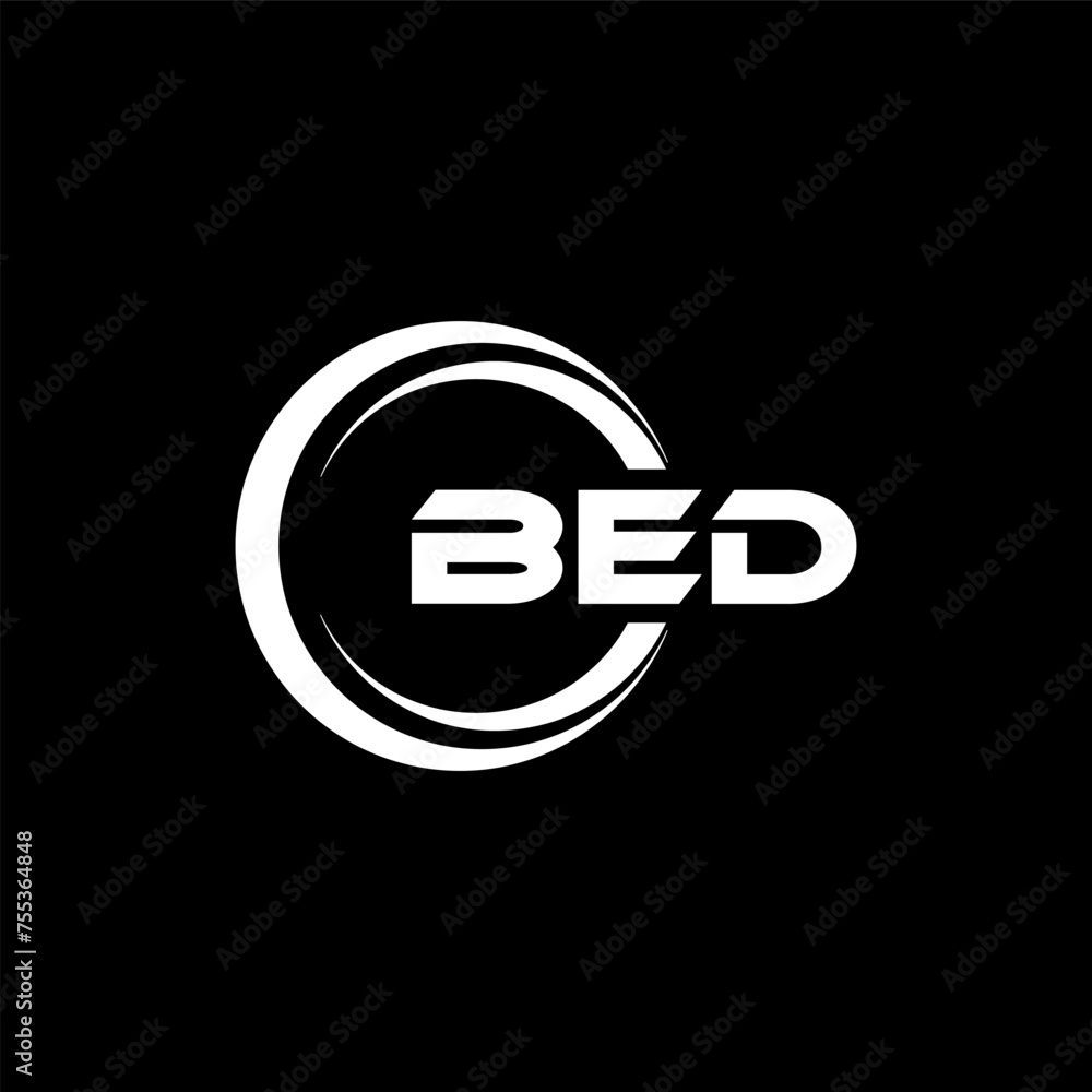BED letter logo design in illustration. Vector logo, calligraphy ...