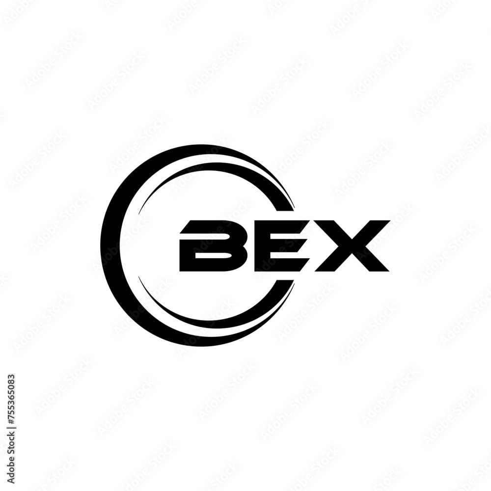 BEX letter logo design in illustration. Vector logo, calligraphy ...